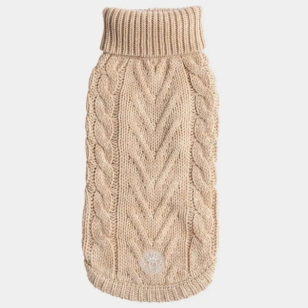 Classic Oatmeal Cable Knit Dog Sweater | Exclusively large dog sweaters ...