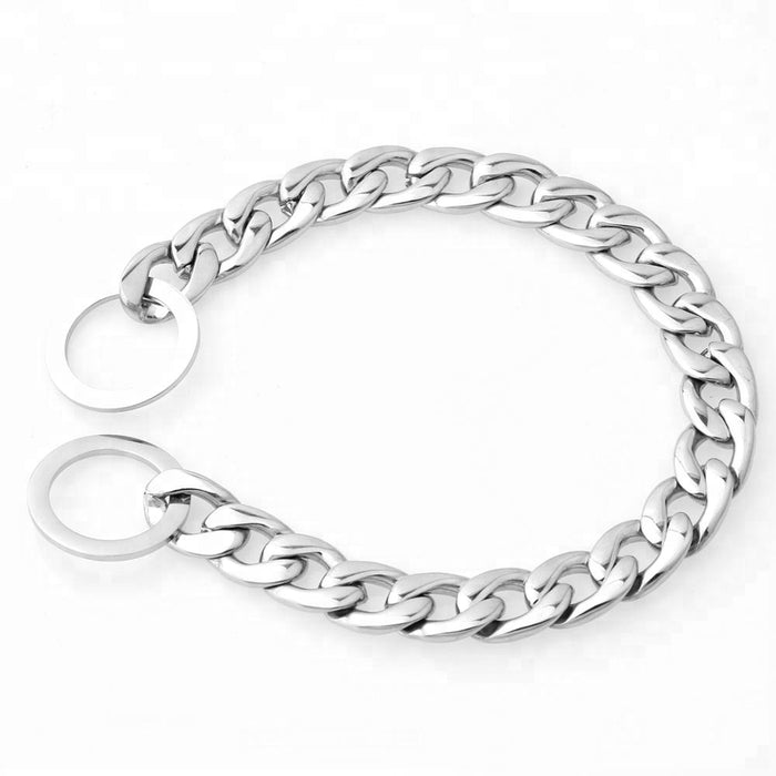 Silver Dog Chain Collar - Cuban Link Slip Chain | Big dog chains – Pit ...